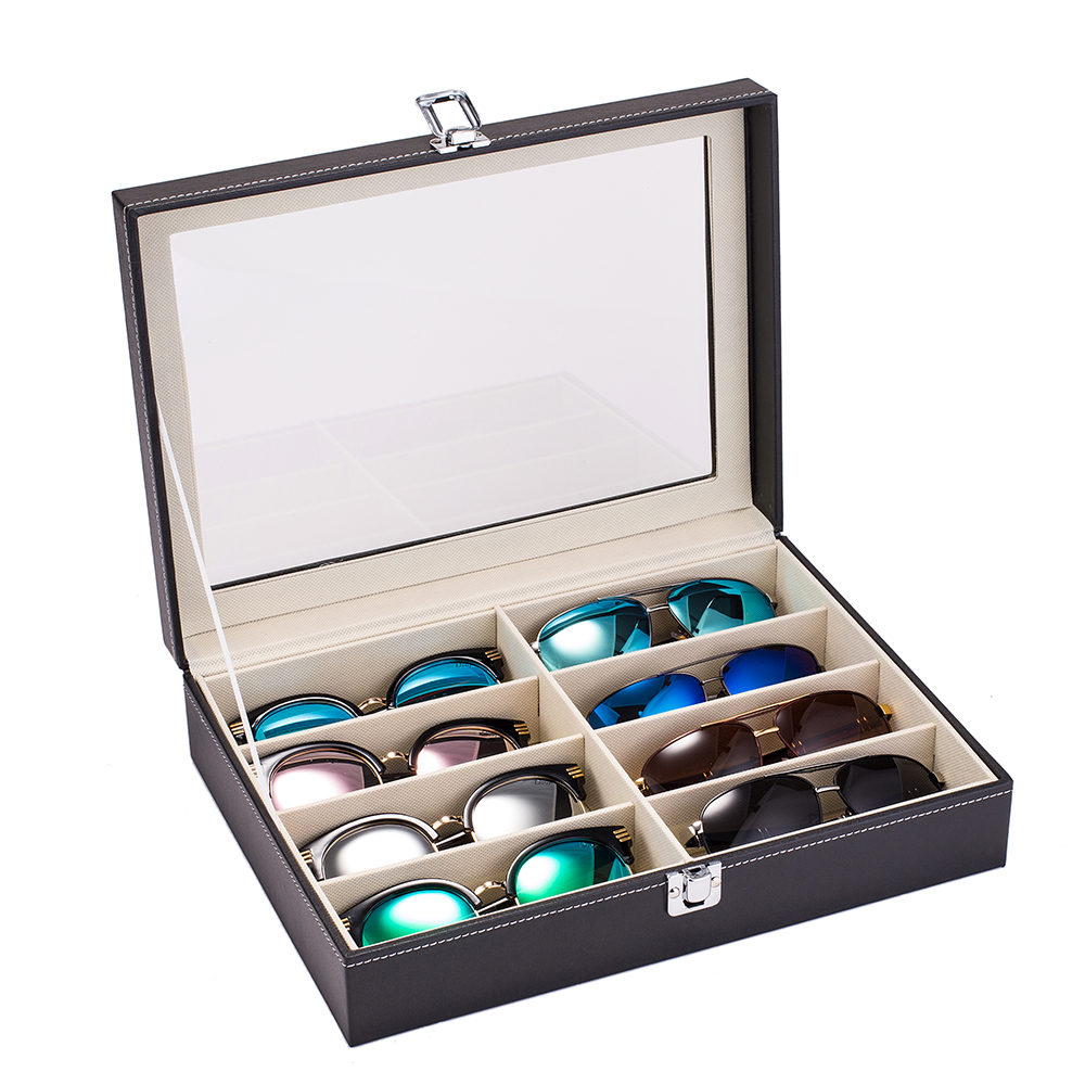 8 Grid Eye Glasses Case Eyewear Sunglasses Display Storage Box Holder 8 Grid Eye Glasses Case Eyewear Sunglasses Display Storage Box Holder